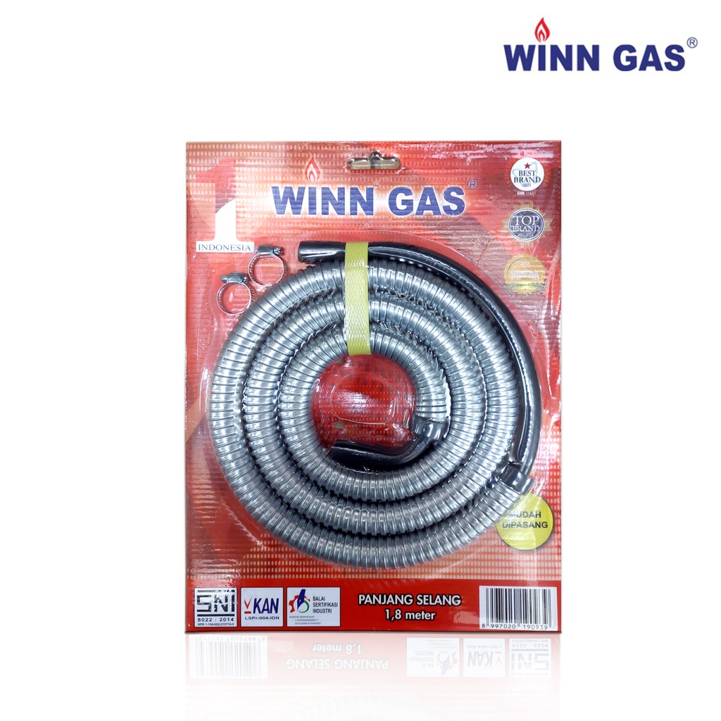 Jual SELANG GAS FLEXIBLE WINN GAS BEST BRAND POLOS 1.8M ANTI BOCOR ...