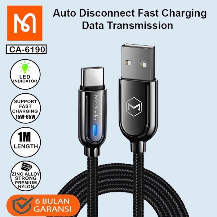 Jual Mcdodo Ca-6190 Cable Data Type C Kabel Fast Charging Qc 3.0 Auto ...