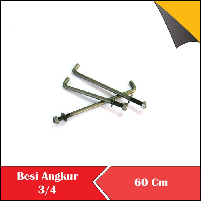 Jual BAUT ANCHOR ANGKUR L BAJA HITAM BETON 3/4 PANJANG 60CM | Shopee Indonesia