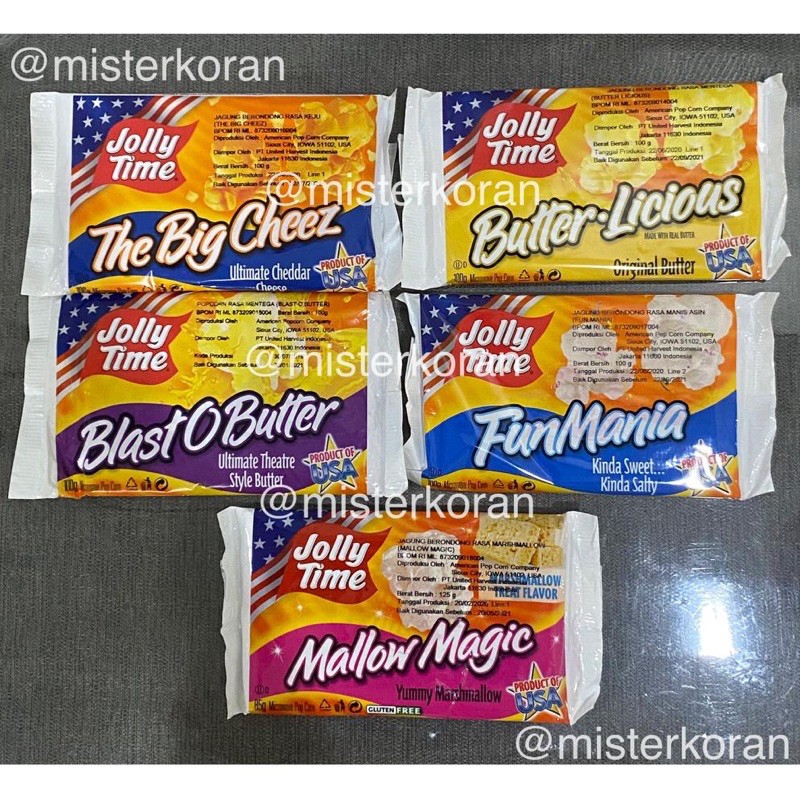 Jual Popcorn Jolly Time ( Big Cheez / Fun Mania / Blast O Butter ...