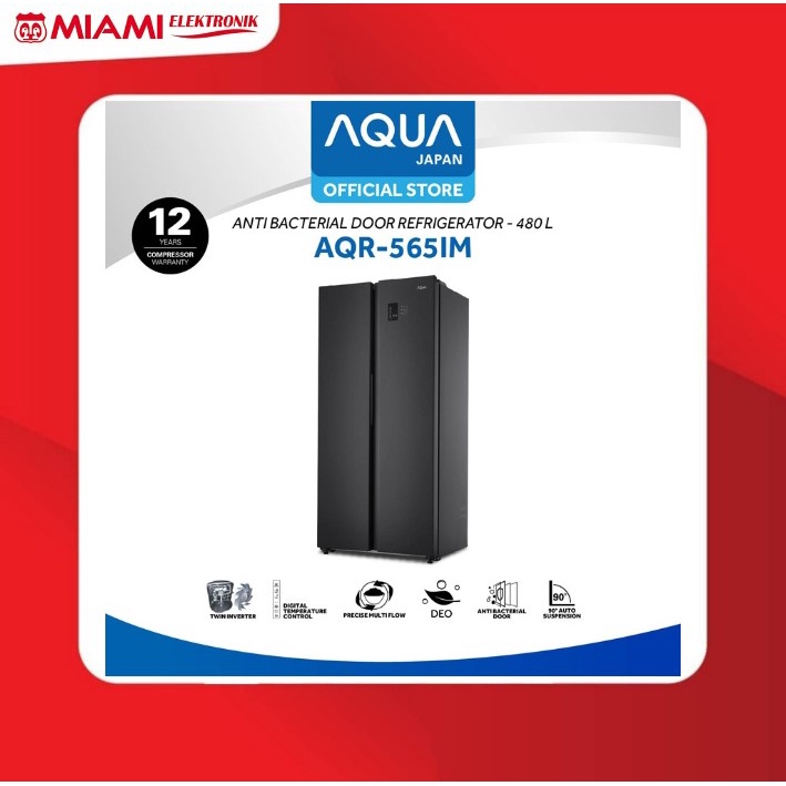 Jual AQUA AQR-565IM Lemari Es Side by Side 480 Liter 41 Watt | Shopee Indonesia