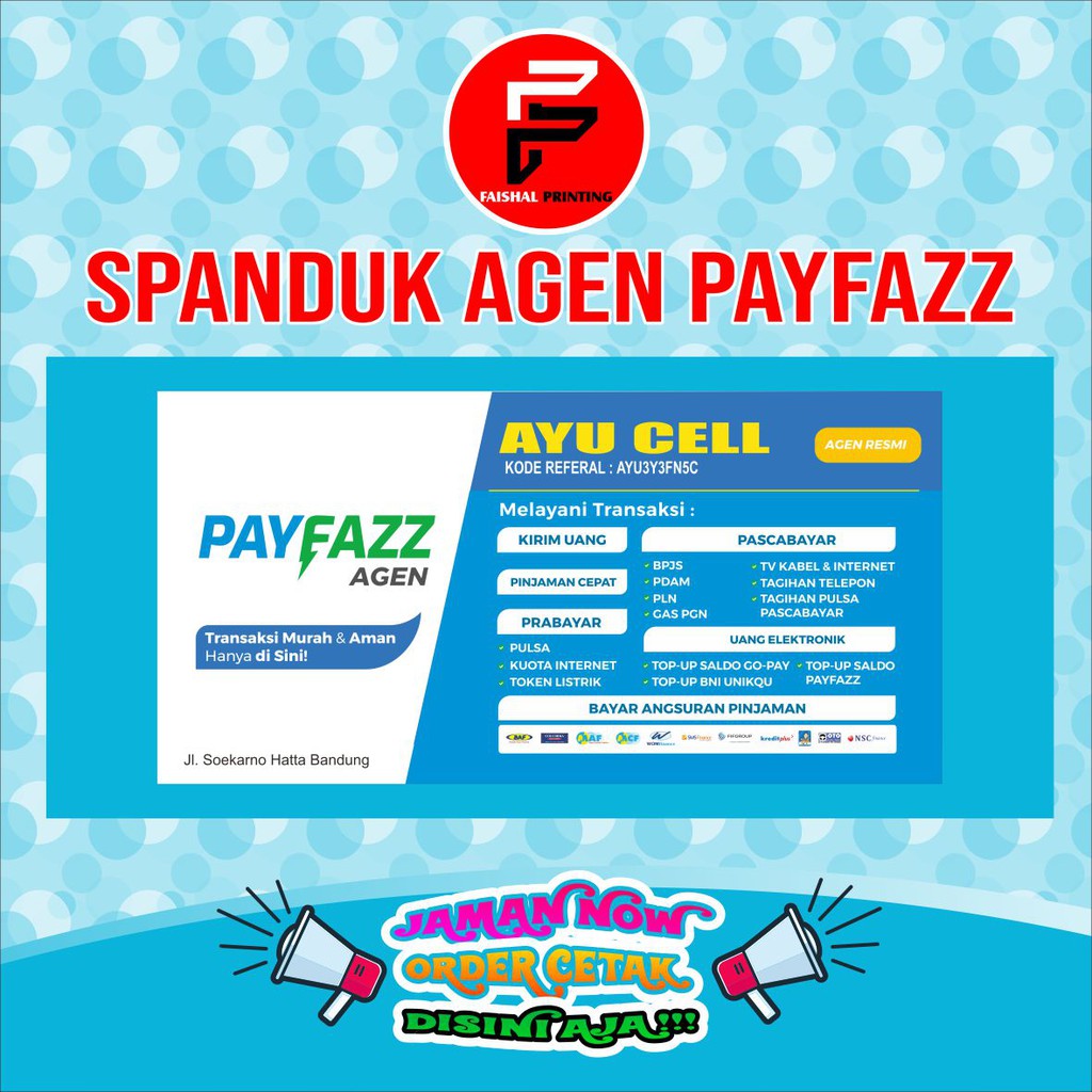 Jual spanduk / banner/ backdrop agen payfazz ukuran 2 x 1 m | Shopee ...