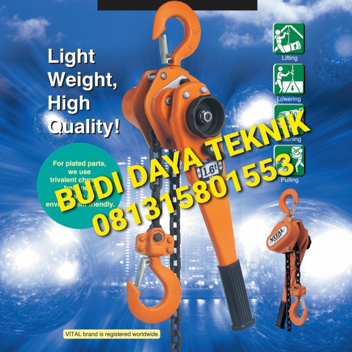 Jual BLOCK-CHAIN- LEVER BLOCK 1 TON VITAL MADE IN JAPAN , JEPANG ASLI ...