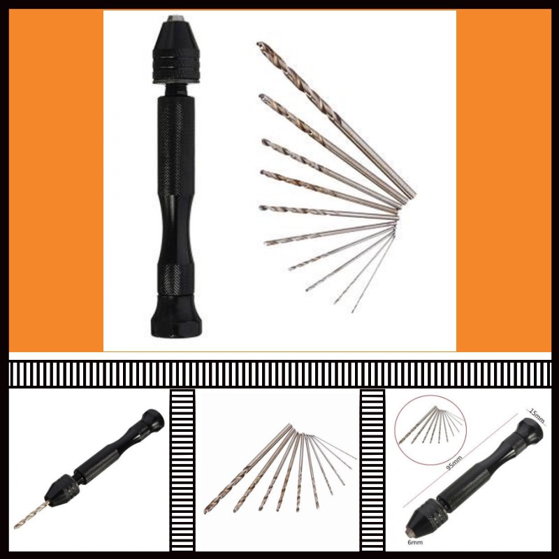 Jual Bor Tangan Manual HSS Twist Drills dengan 10 Mata Bor Alat ...