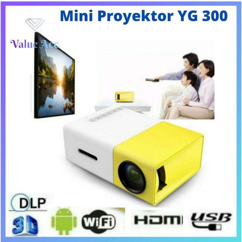 Jual Mini Proyektor LED YG300 / YG-300 Portable Projector Home Theater ...