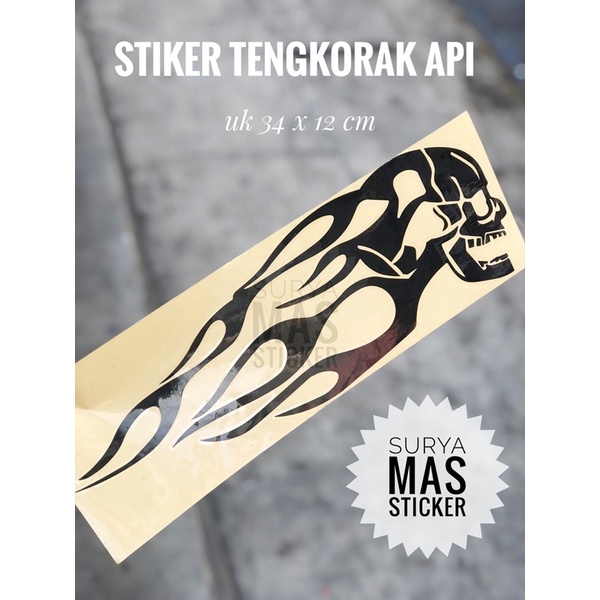 Jual stiker motif tengkorak api cutting metalik skotlet scotlight motor ...