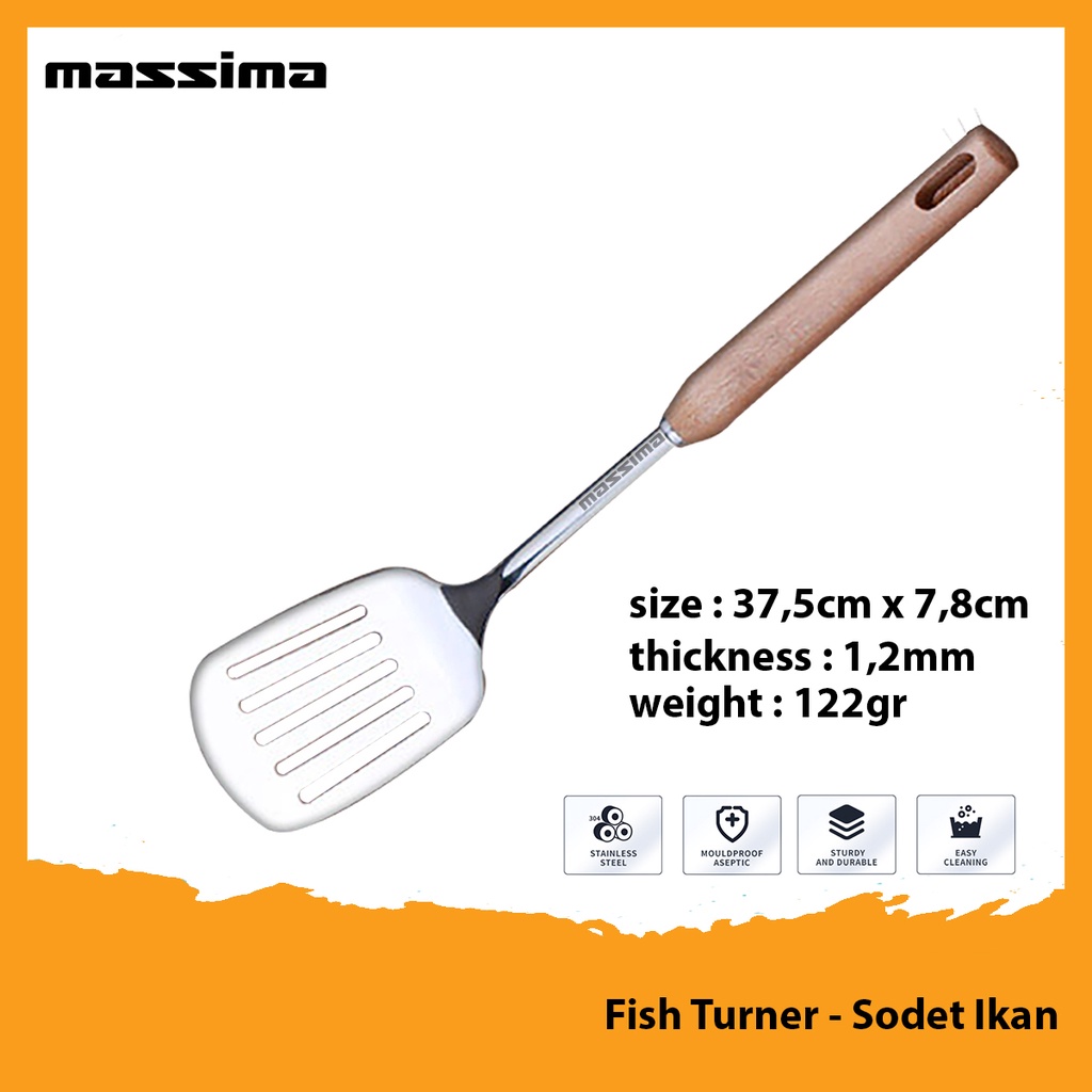 Jual Sodet IKAN Sodet Rongga Spatula Stainless Steel Gagang Kayu ...