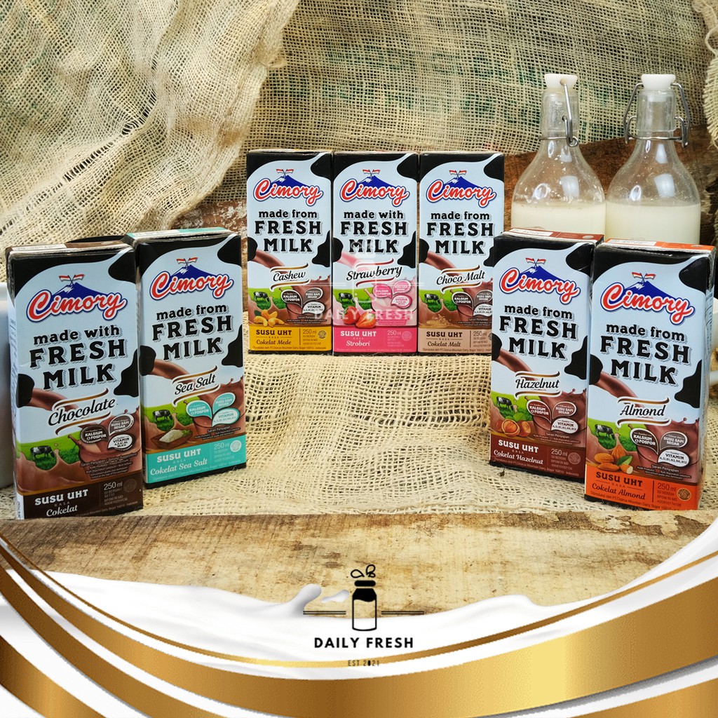 Jual CIMORY UHT MILK 250 ML (FULL CREAM/CHOCOLATE/STRAWBERRY/HAZELNUT ...