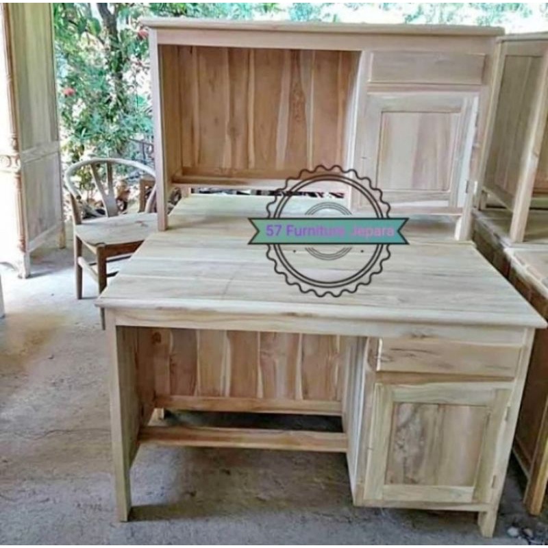 Jual Meja Laci Kayu Jati - Meja Kantor/Kerja/Guru - Mentahan | Shopee ...