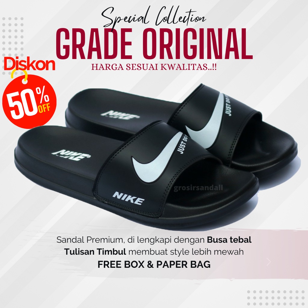 Jual Sandal Pria Wanita Premium Sendal Selop Slop elegan | Shopee Indonesia