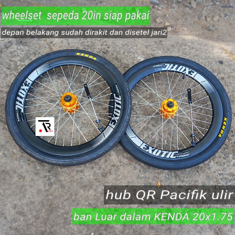 Jual Roda sepeda lipat 20 exotic /wheelset 20 sudah di pasang ban 20x1 ...
