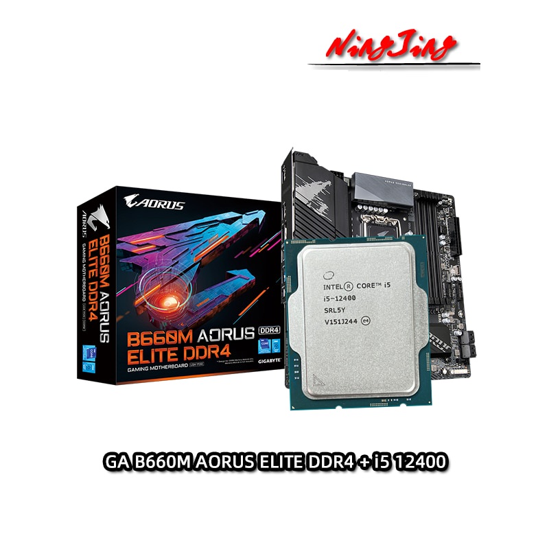 Jual PREORDER Intel i5 12400 CPU + GIGABYTE GA B660M AORUS ELITE DDR4 Motherboard Suit B660 ...