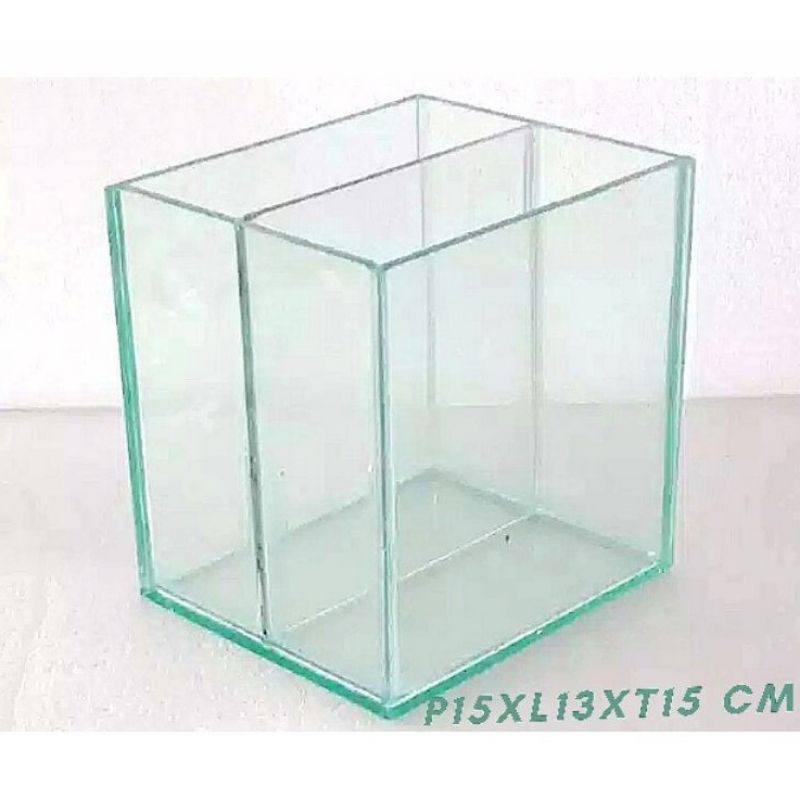 Jual soliter kaca sekat 2 soliter tempat ikan cupang soliter 2 kamar ...
