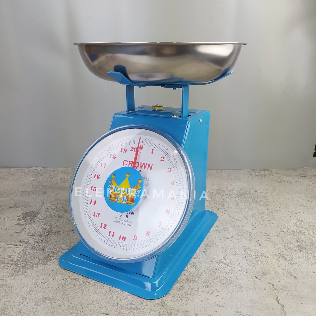 Jual Timbangan Duduk Besi / Timbangan Jarum Serbaguna CROWN 20 KG Biru | Shopee Indonesia
