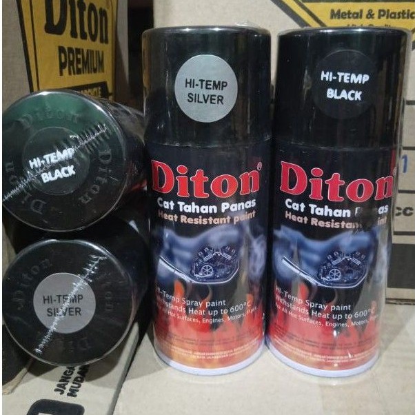 Jual Pilok Cat DITON Anti Panas Hitam & Silver ( Hi Temp) 150cc.Tahan Panas / Anti Panas Cat ...