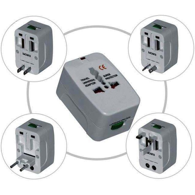 Jual TRAVEL ADAPTOR UNIVERSAL ADAPTOR INTERNASIONAL (EU + AU + UK + US ...