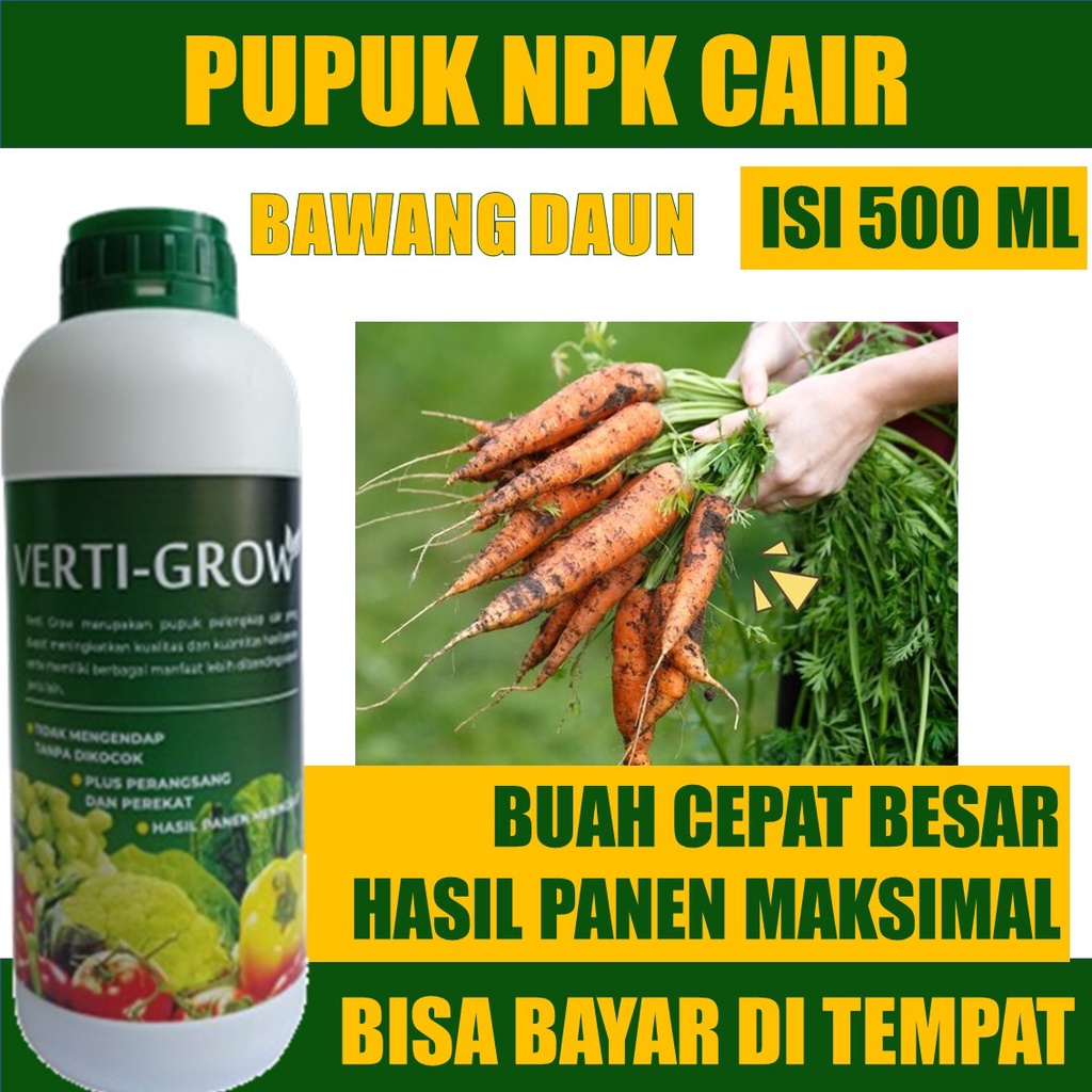 Jual (PROMO) Pupuk Organik Wortel Besar dan Sehat Verti GROW 500 ML - Obat Wortel Lebat dan ...