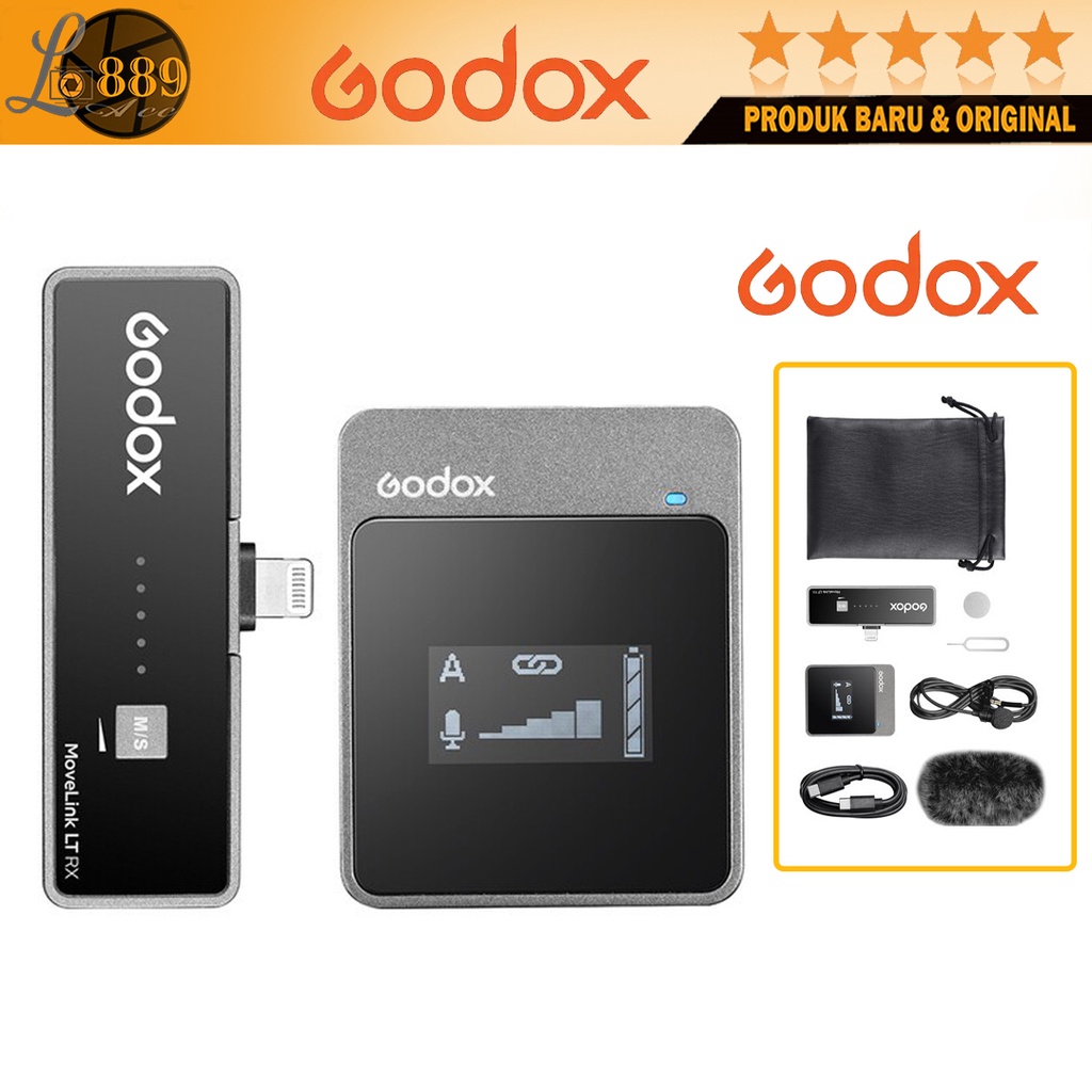 Jual Godox MoveLink LT1 KIT Microphone Mic Clip On Wireless Iphone ios ...