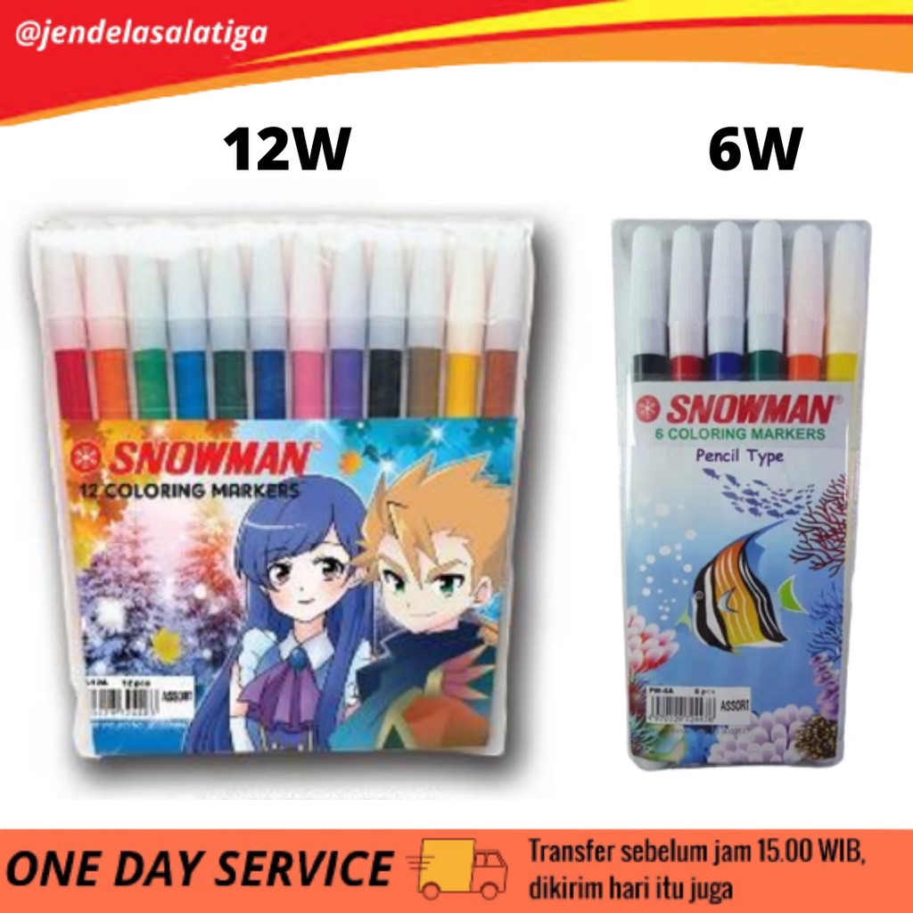Jual Spidol Snowman Kecil 6 Warna dan 12 Warna | Shopee Indonesia