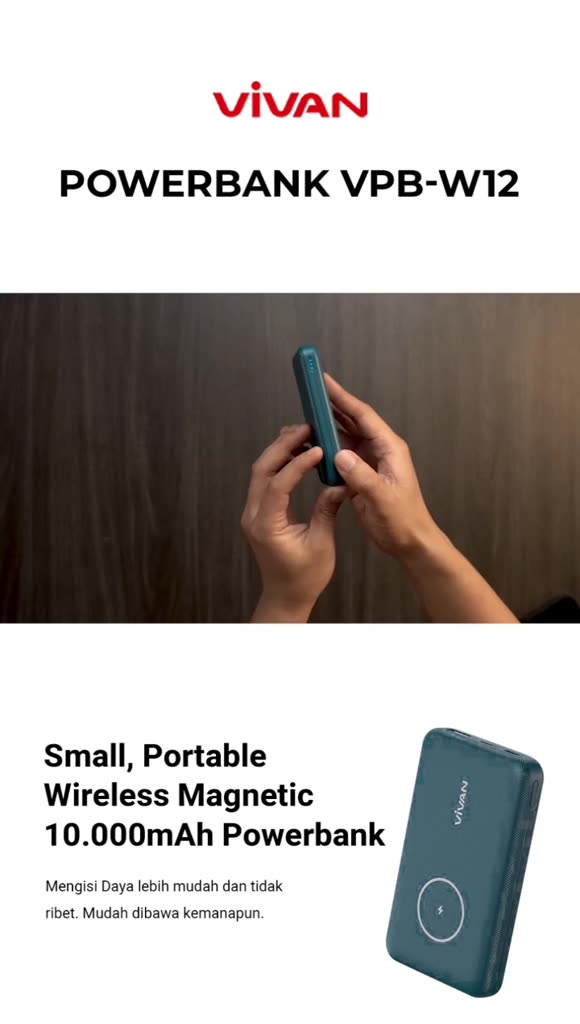 Jual VIVAN MagBank 10000 mAh Wireless 3 Output Fast Charging 20W QC3.0 ...