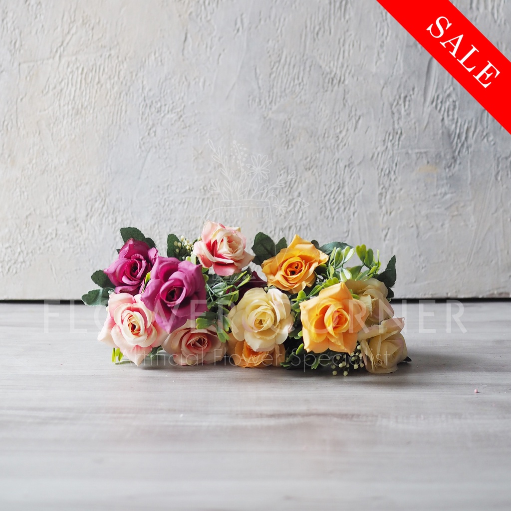 Jual Bunga Mawar Lancip Kecil / Artificial Small Blooming Rose (B19044 ...