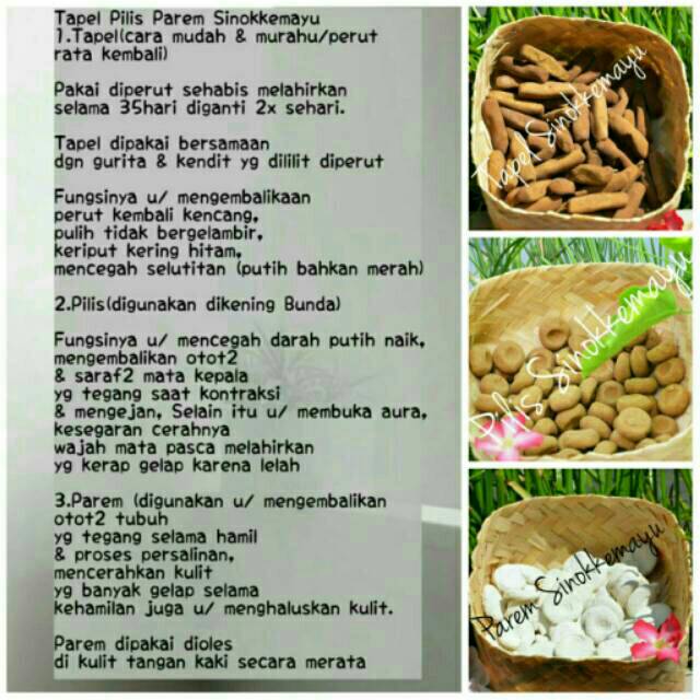 Jual Jamu Bersalin Perawatan Lahiran Tapel Pilis Parem (pemakaian ...