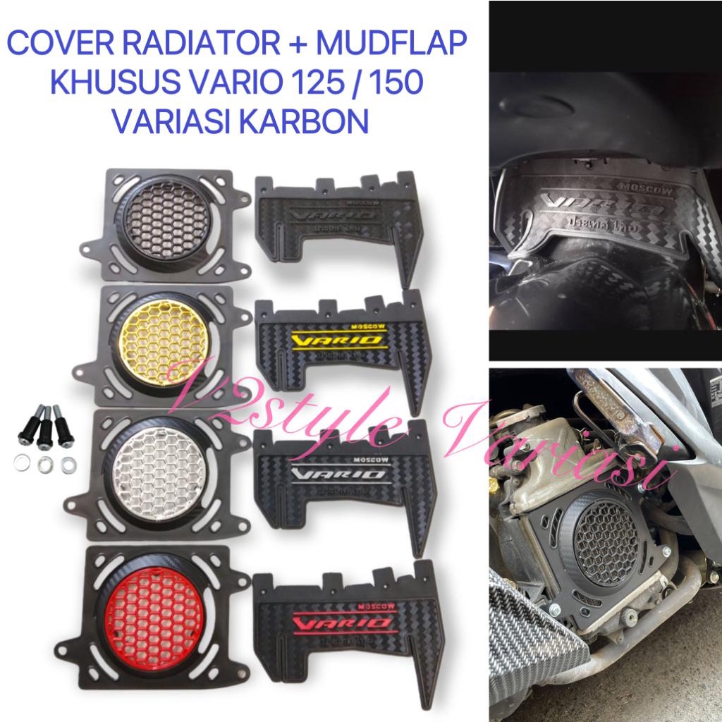 Jual TUTUP COVER RADIATOR VARIO KARBON + MUDFLAP KARET LUMPUR CARBON ...