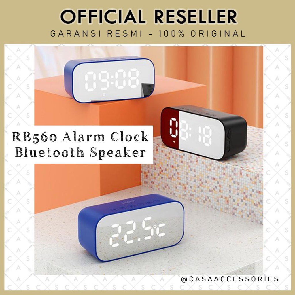 Jual Robot RB560 Alarm Clock Bluetooth Speaker LED Display Jam Meja ...