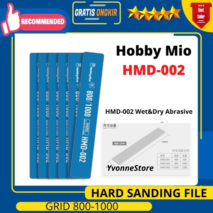 Jual HOBBY MIO HARD SANDING FILE 800 / 1000 - HOBBYMIO AMPLAS GUNDAM MG ...