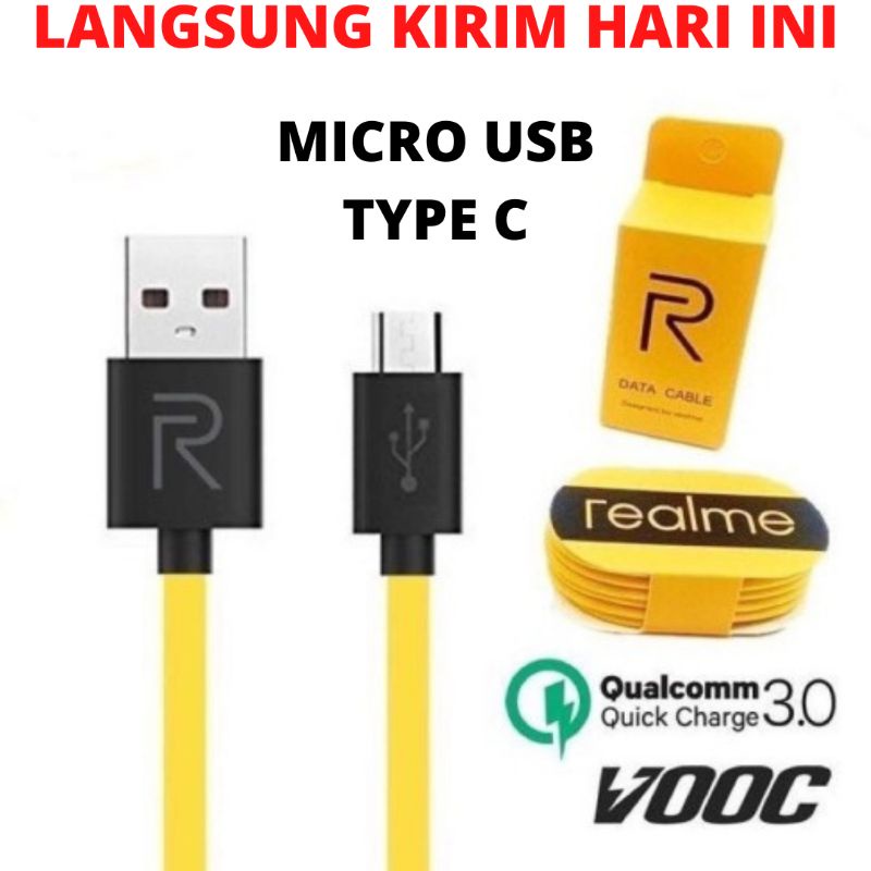 Jual kabel data Realme Original Type C / micro usb cable Fast Charging ...
