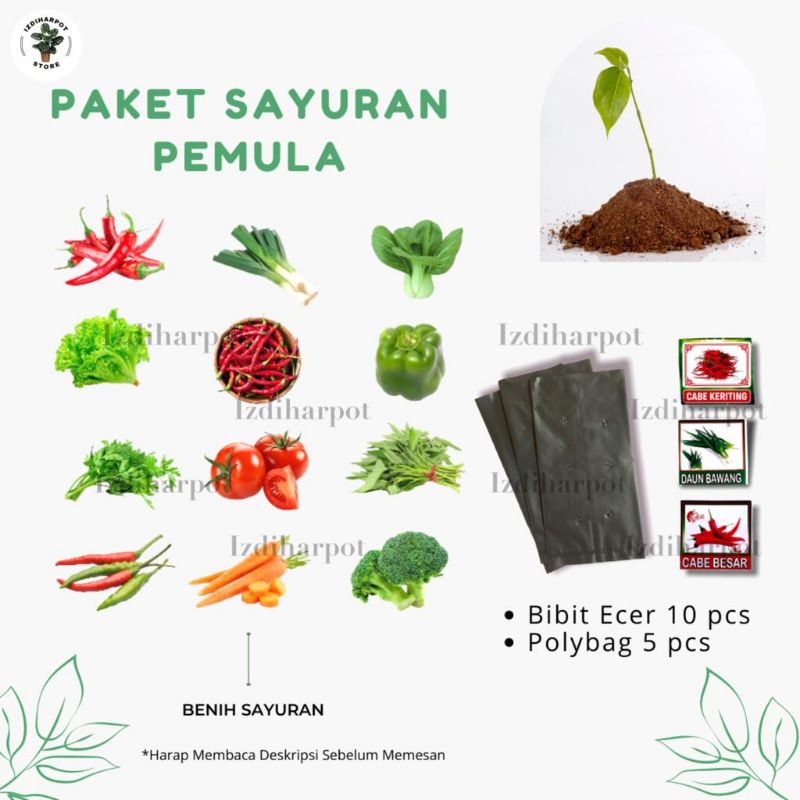 Jual BENIH BIBIT PAKET SAYURAN PEMULA ISI 10 BIBIT - PAKET SAYURAN ...