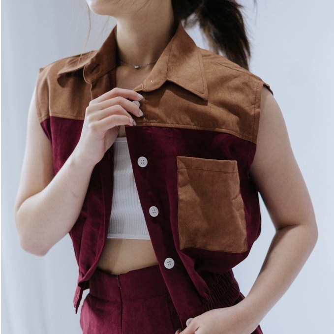 Jual Dalmi - ChaCha Top | Outer Corduroy kombinasi | Corduroy Premium ...
