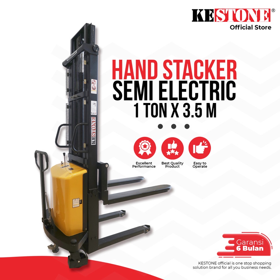 Jual Hand Stacker Semi Eletric 1 Ton x 3,5 Meter - Hand Lift Semi ...