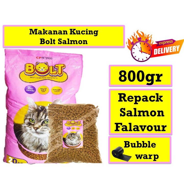 Jual Makanan Kucing Bolt Rasa SALMON 800 Gr MURAH makanan kucing Murah ...