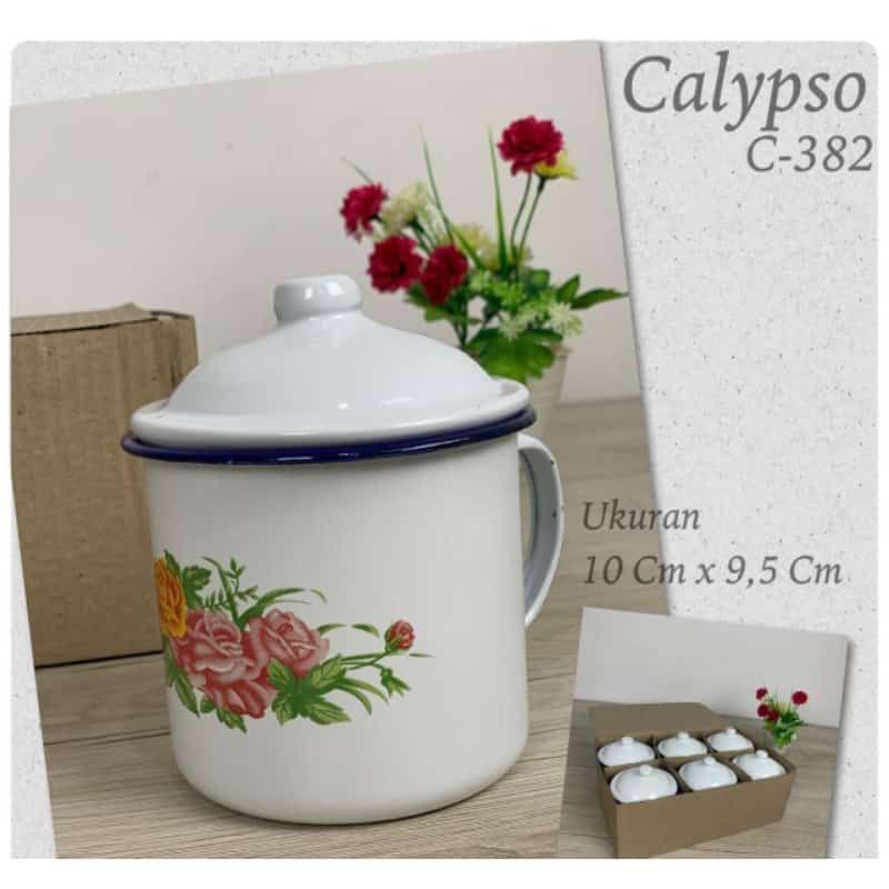 Jual Mug Enamel Jadul Kembang Bunga TUTUP 10 cm / Mug Seng / Mug ...