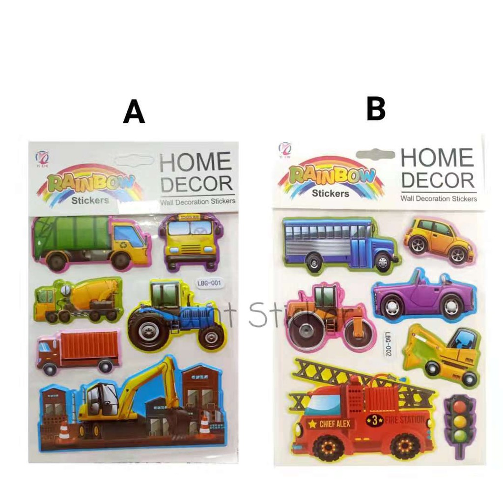 Jual Gambar Tempel Wall Sticker Stiker Dinding Anak Edisi Mobil Truk ...
