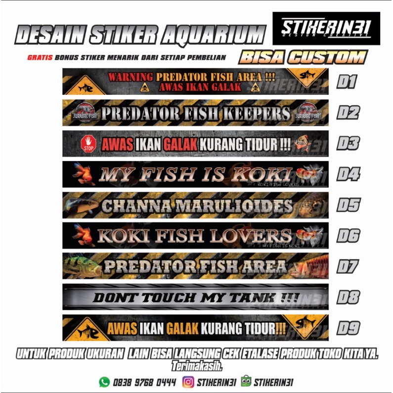 Jual STIKER AQUARIUM STIKER TANK IKAN PREDATOR ukuran 60cm | Shopee ...
