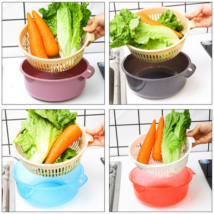 Jual Set Wadah Baskom Cuci Sayur dan Buah dengan Saringan Kecil Baskom ...