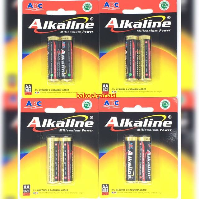 Jual Batrai Baterai ABC Alkaline AA / A2 Millenium Power | Shopee Indonesia