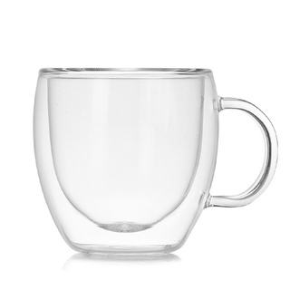 Jual Gelas Cangkir Kopi Anti Panas Double-Wall Borosilicate Glass Round Series | Shopee Indonesia