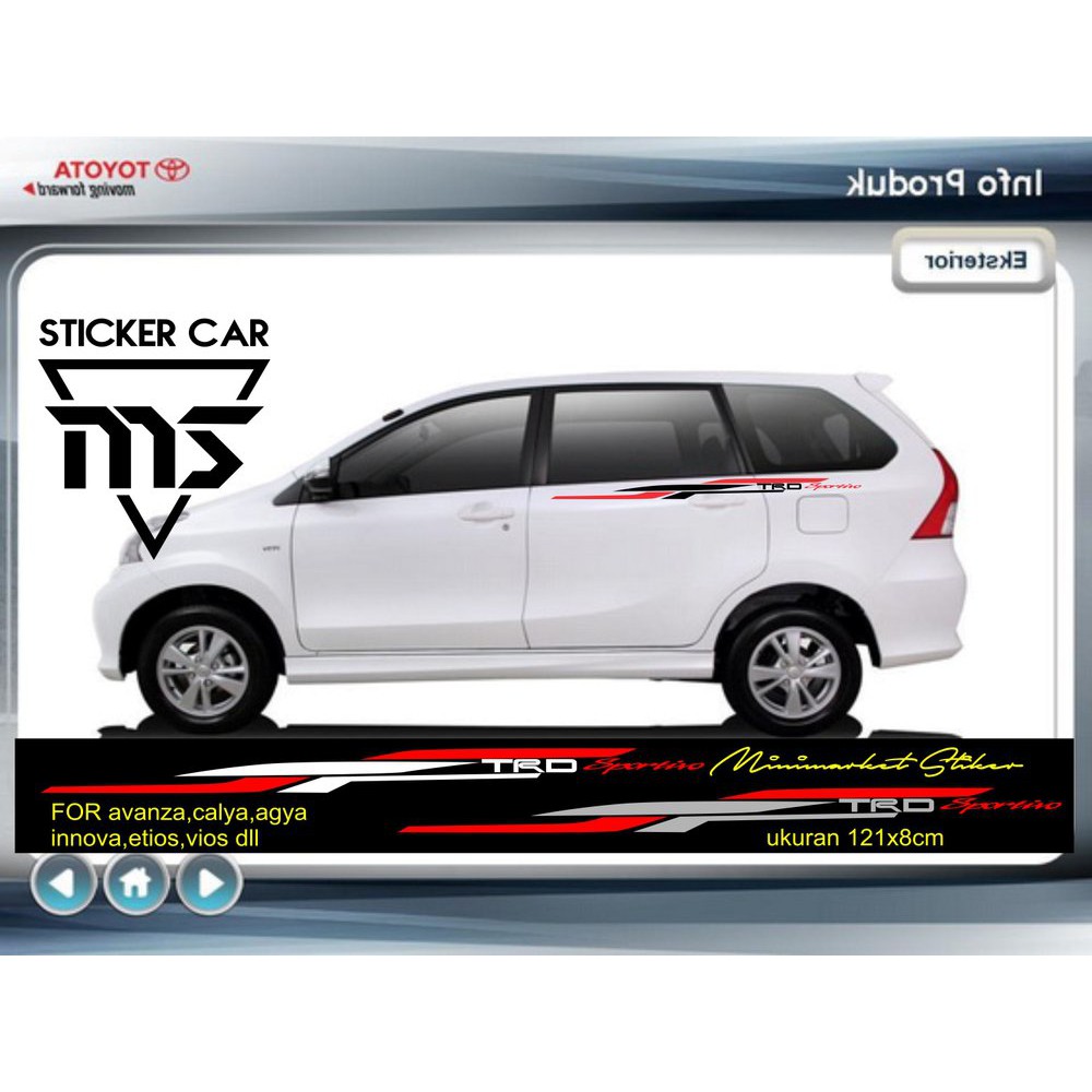 Jual sticker stiker trd sportivo sticker mobil toyota avanza calya agya ...