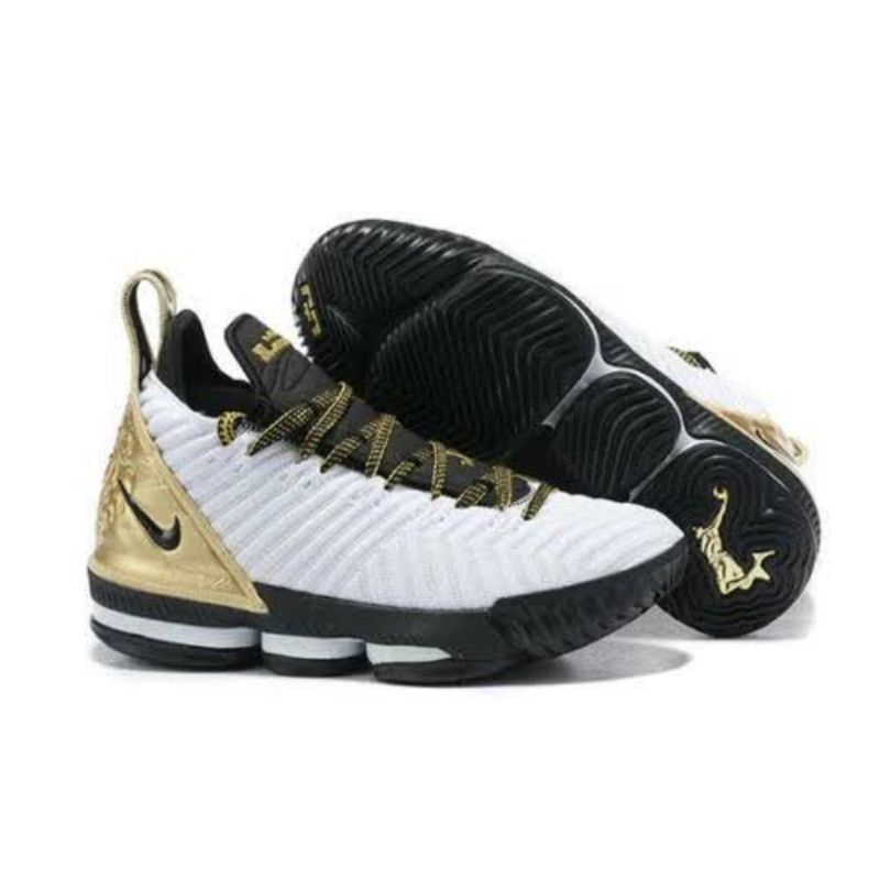 Jual Sepatu Basket Nike Lebron James 16 High White Gold Premium ...