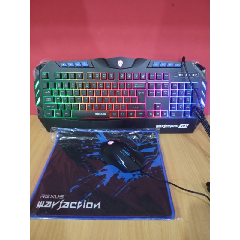 Jual Keyboard + Mouse Murah RGB GAMING REXUS VR1 ( +Mouse Pad ...