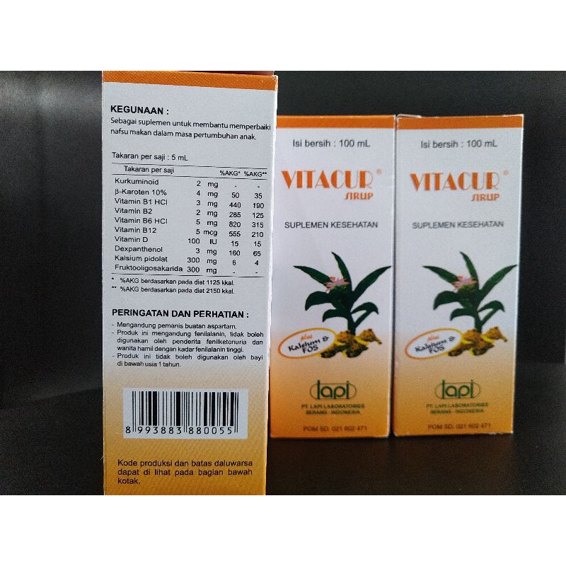 Jual Vitacur Syrup 100 ml/ Multivitamin & Penambah Nafsu Makan | Shopee ...