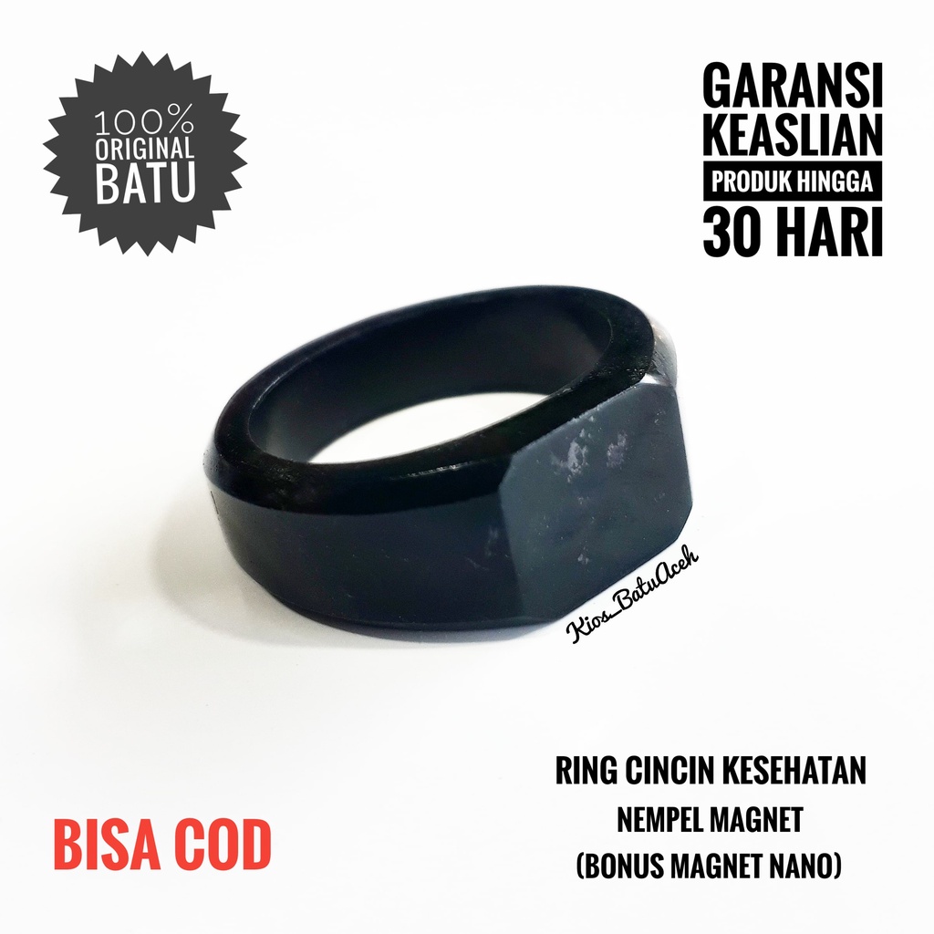 Jual Cincin Batu Giok Hitam Black Jade Original Asli Aceh Petak Cutting ...