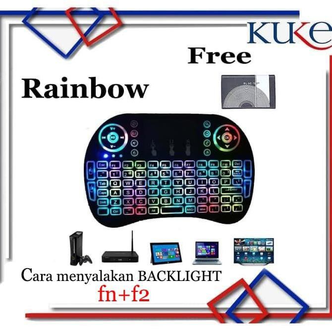 Jual RAINBOW MARQUEE Keyboard Air Mouse i8 Mini Keypad Wireless ...