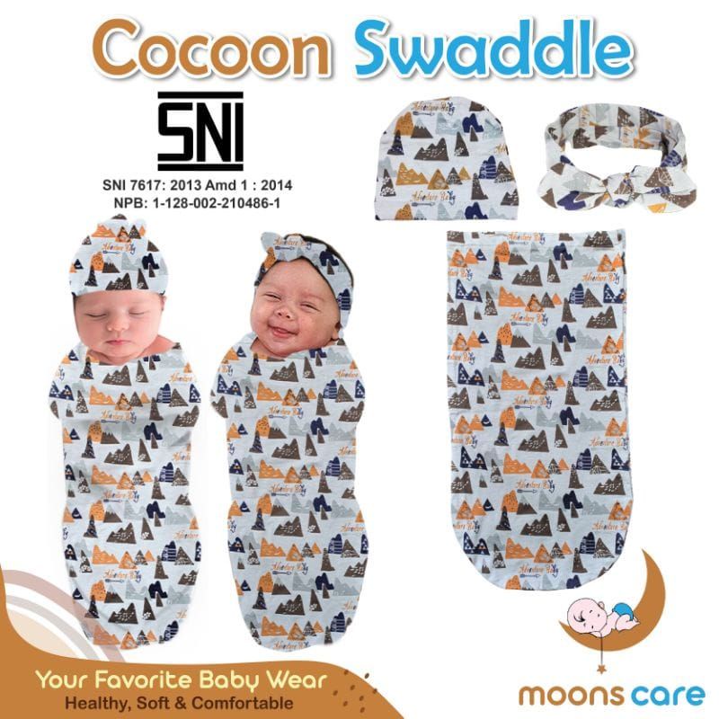 Jual SNI BEDONG BAYI DITA MOONS CARE Bedong Cocoon Bayi Instan MOTIF 1 ...