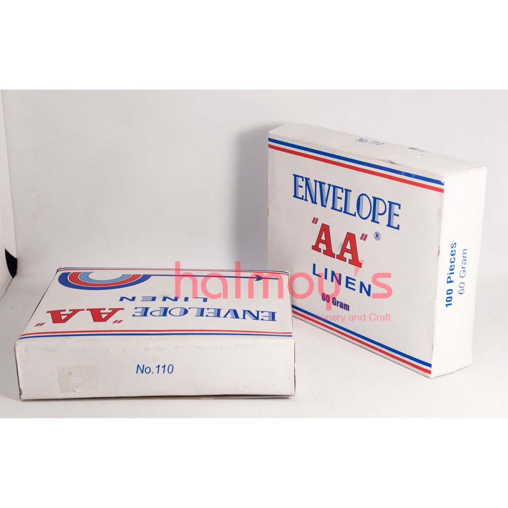 Jual AMPLOP LINEN PUTIH AA 60 GRAM NO. 110 TANPA PEREKAT (1 BOX = 100 ...