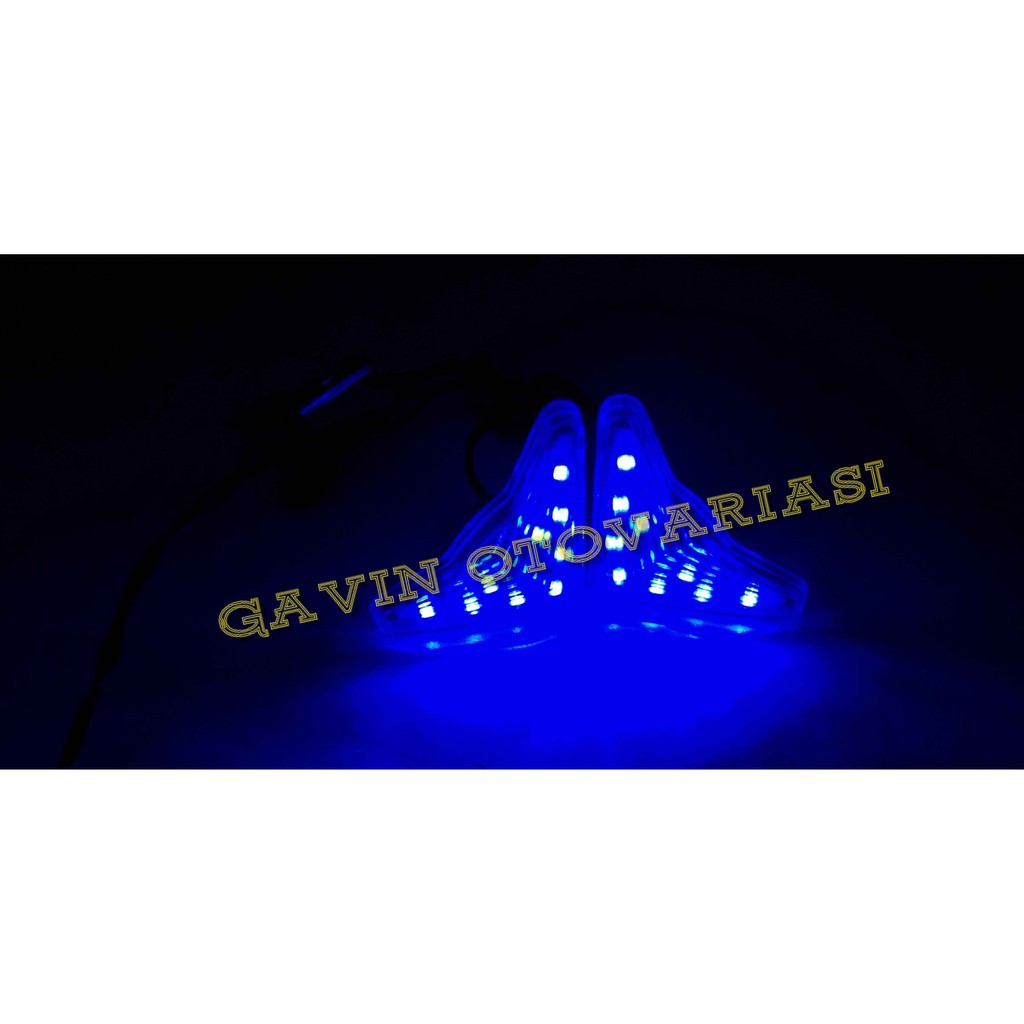 Jual LAMPU SEIN / SEN MOTOR BAUT MODEL SEGITIGA NINJA LED IMPORT BIRU ...