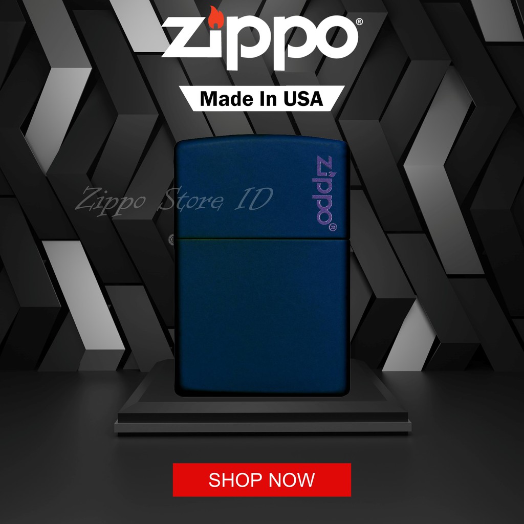 Jual Zippo Original Classic Navy Matte Zippo Logo 239ZL Garansi Resmi | Shopee Indonesia